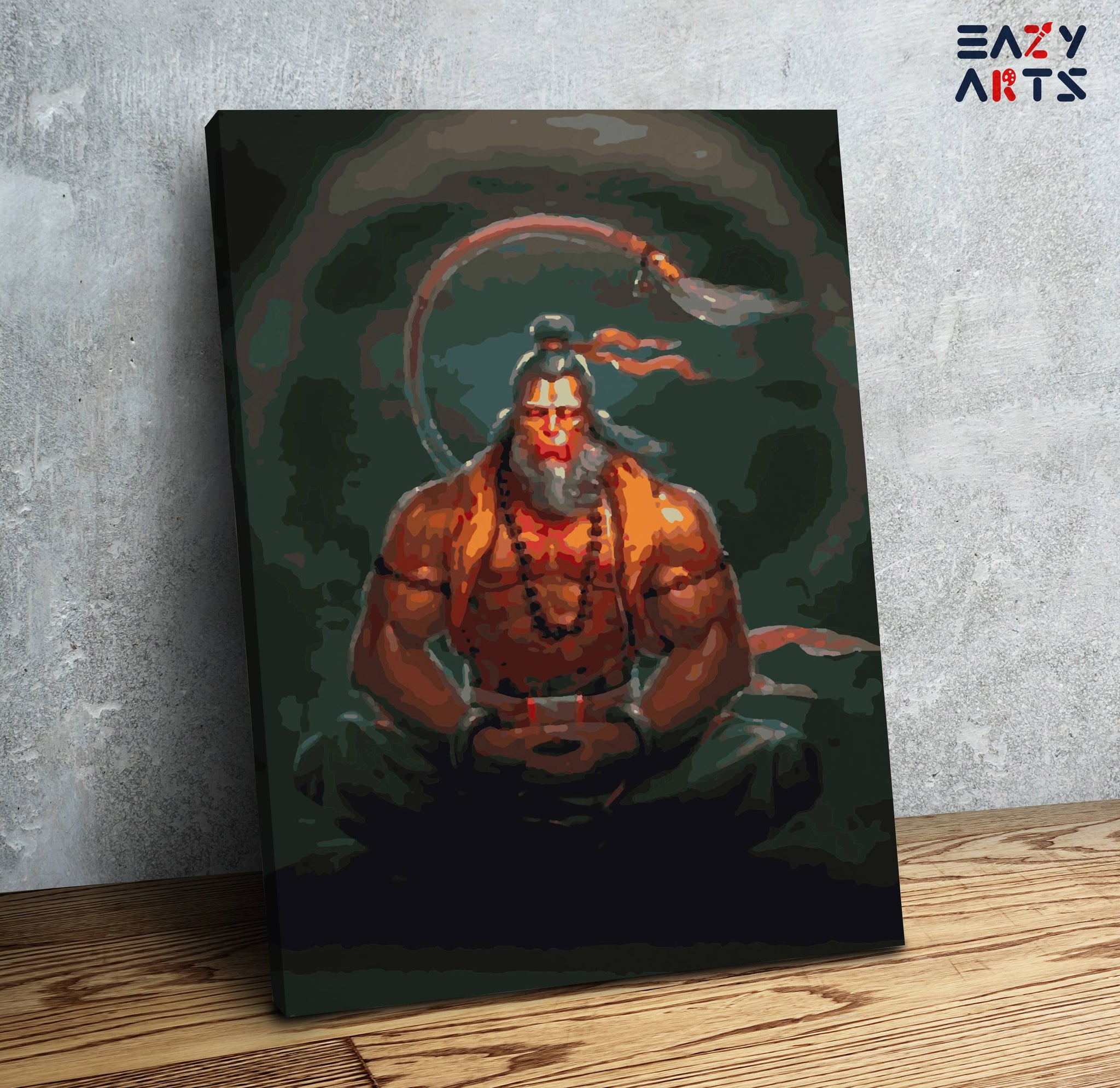 Lord Hanuman in Meditation Paint By Numbers kit by Eazy Arts – eazyarts.in